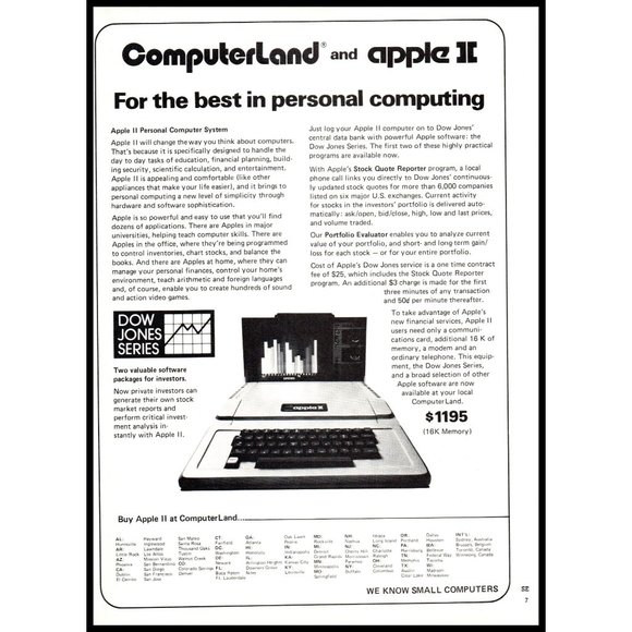 Apple | Art | 978 Apple Ii Personal Computer Vintage Print Ad 7s High ...